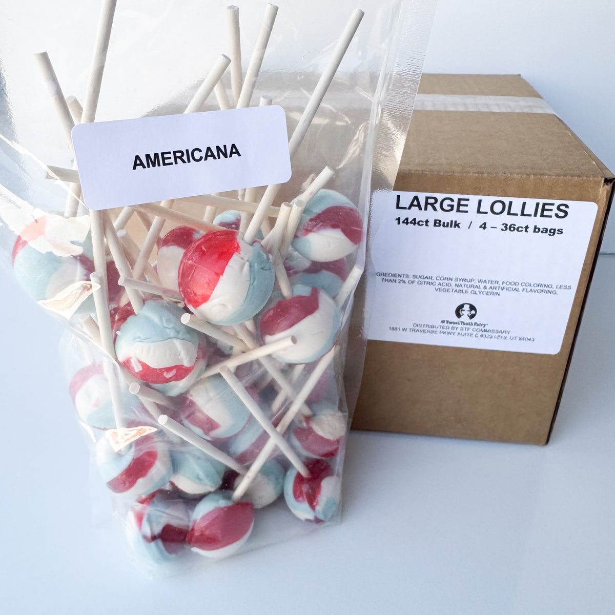 Candy: Large Lollies: Americana USA Red, White & Blue Lollipops – Candy ...