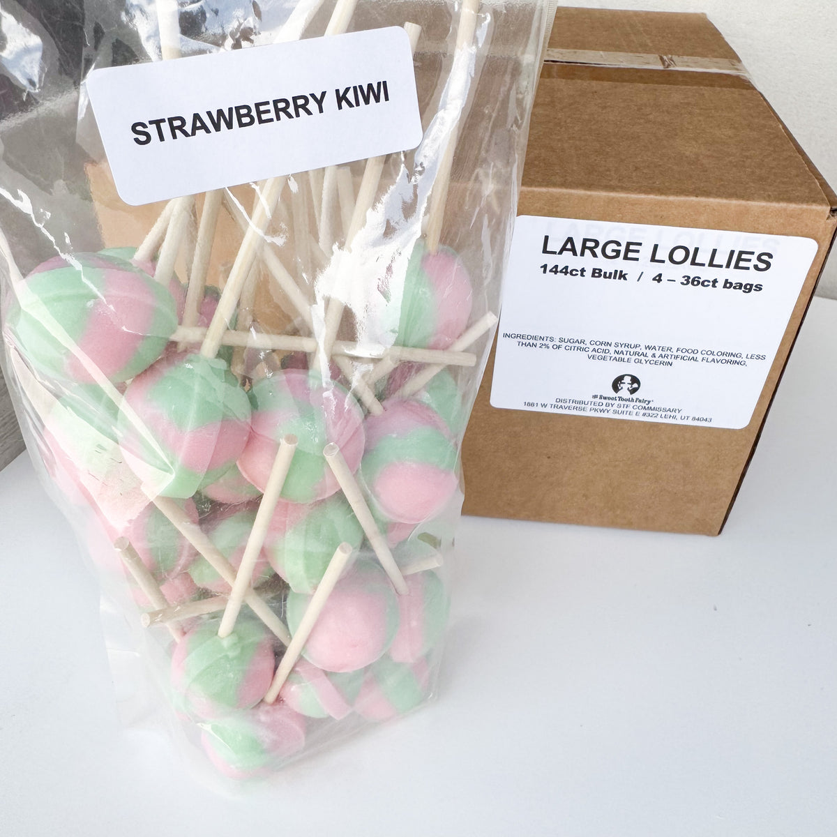 Large Lollies: Strawberry Kiwi Lollipop Candy – Candy Making Co.